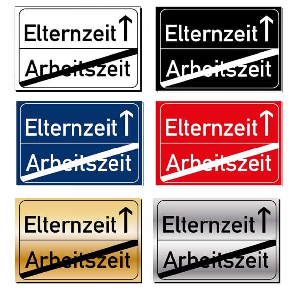 Lasergraviertes Kunststoffschild Abschied "Elternzeit" | gravur-fabrik.de