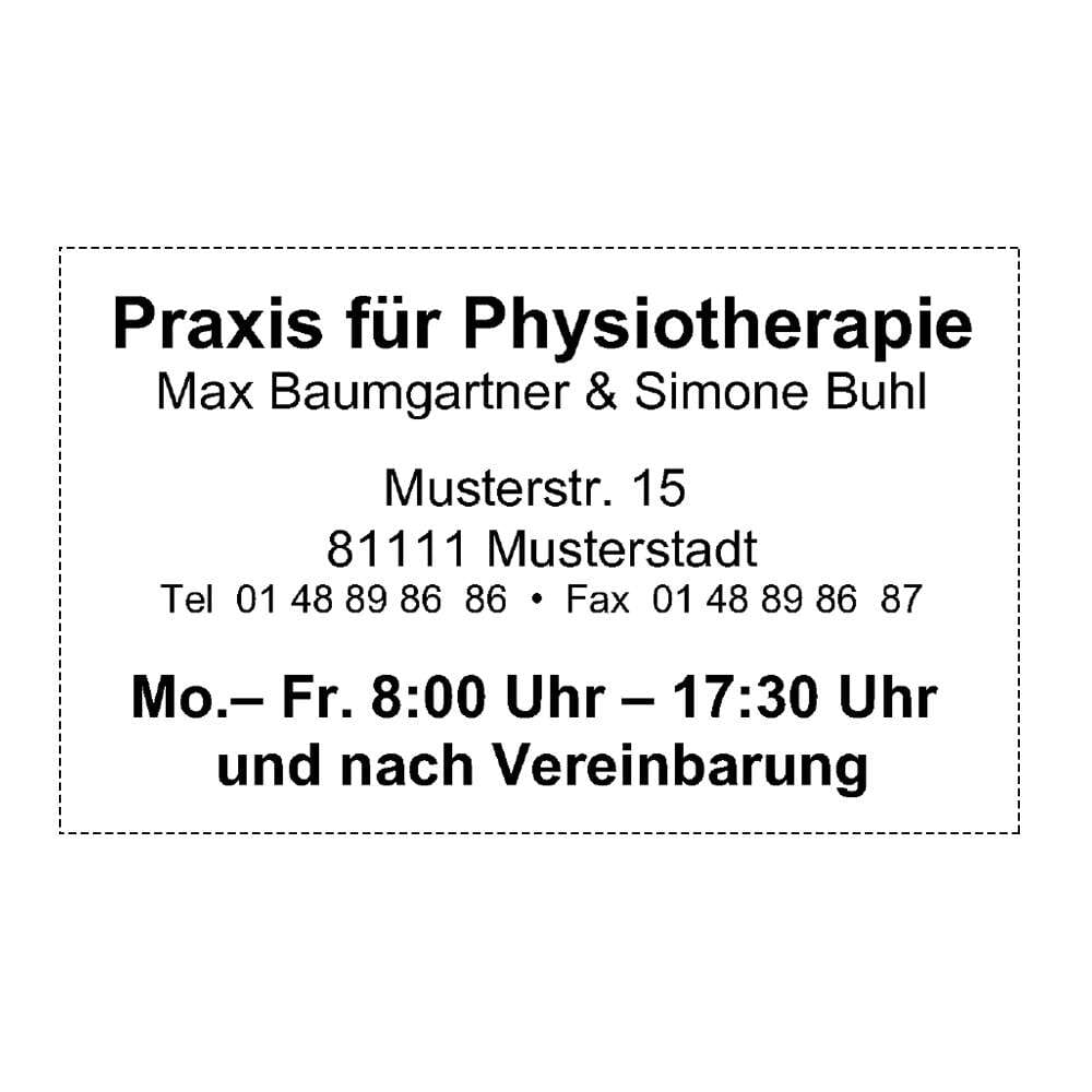 Physiotherapiestempel 50x30 mm | stempel-fabrik.de