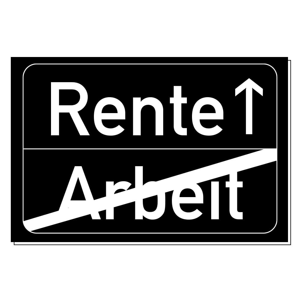 Lasergraviertes Kunststoffschild Abschied "Rente" | gravur-fabrik.de