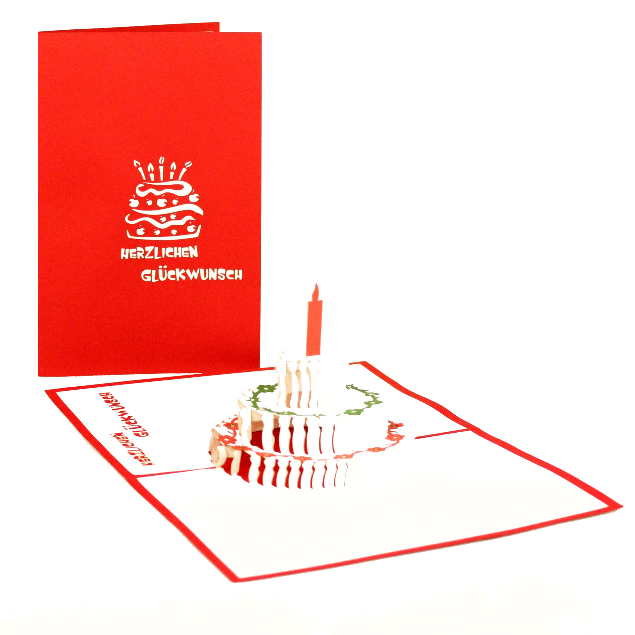 Colognecards Pop-Up Karte Torte rot | stempel-fabrik.de