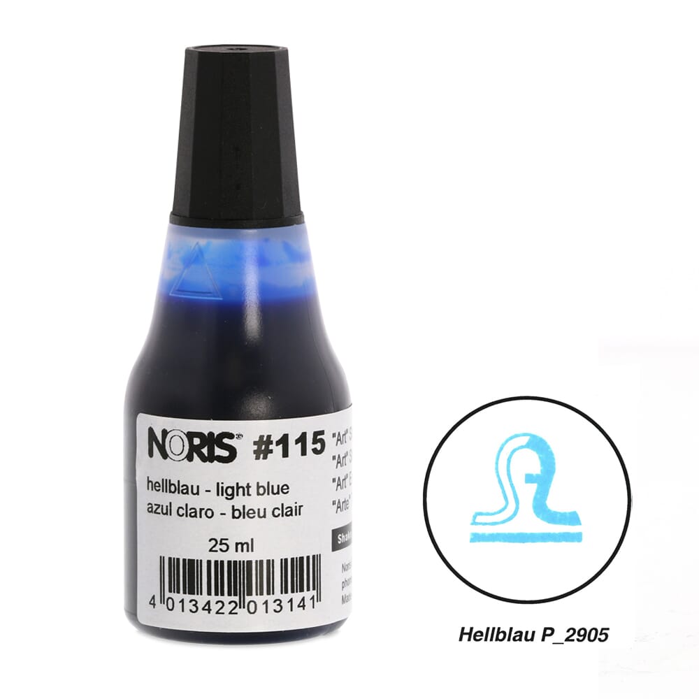 NORIS Stempelfarbe Pantone Hellblau | www.stempel-fabrik.at