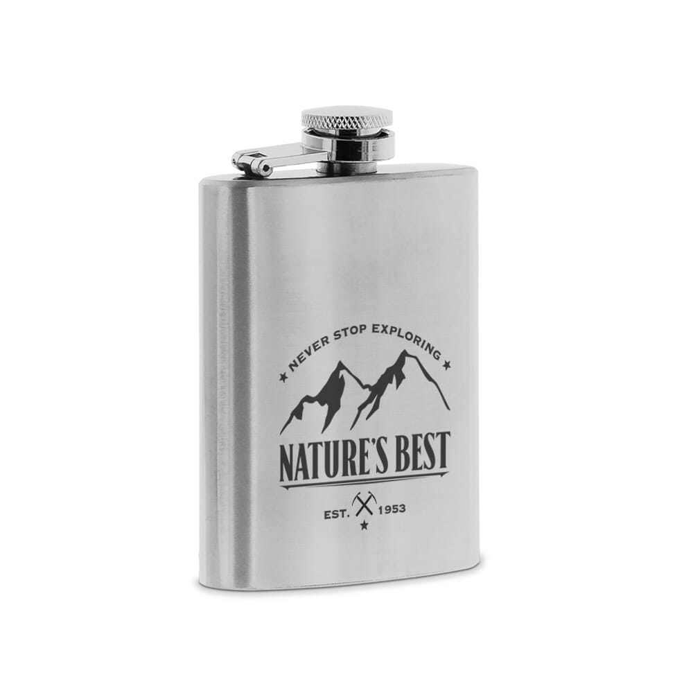 Flachmann aus Edelstahl Wandern - "Nature´s Best" | gravur-fabrik.de