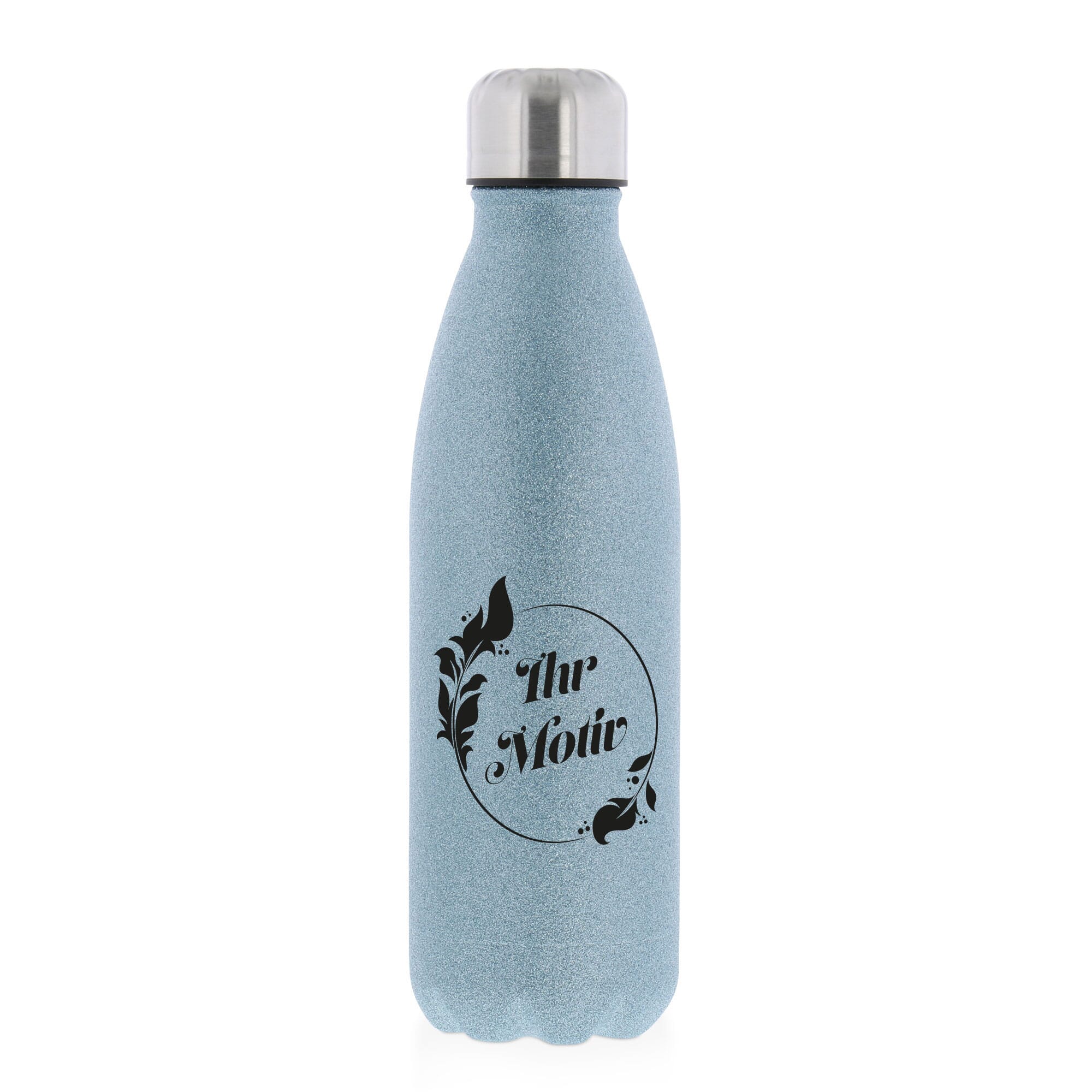 Isolierte Trinkflasche aus Edelstahl in 4 verschiedenen Glitzer-Farben ...