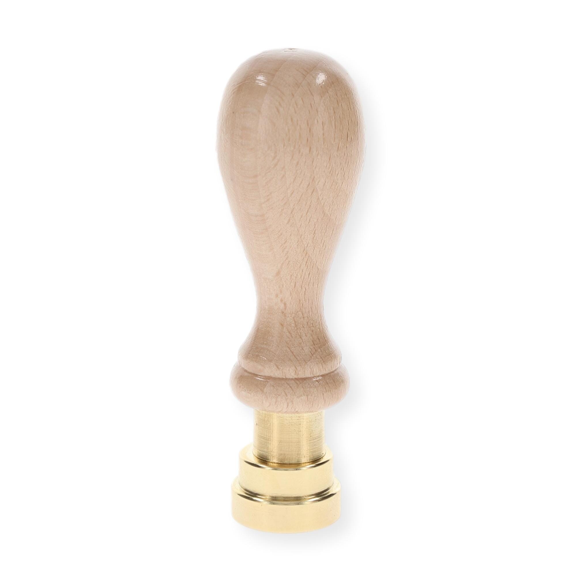 Personalisierter Wachssiegel-Stempel in 20 mm mit hellem Holzgriff ...