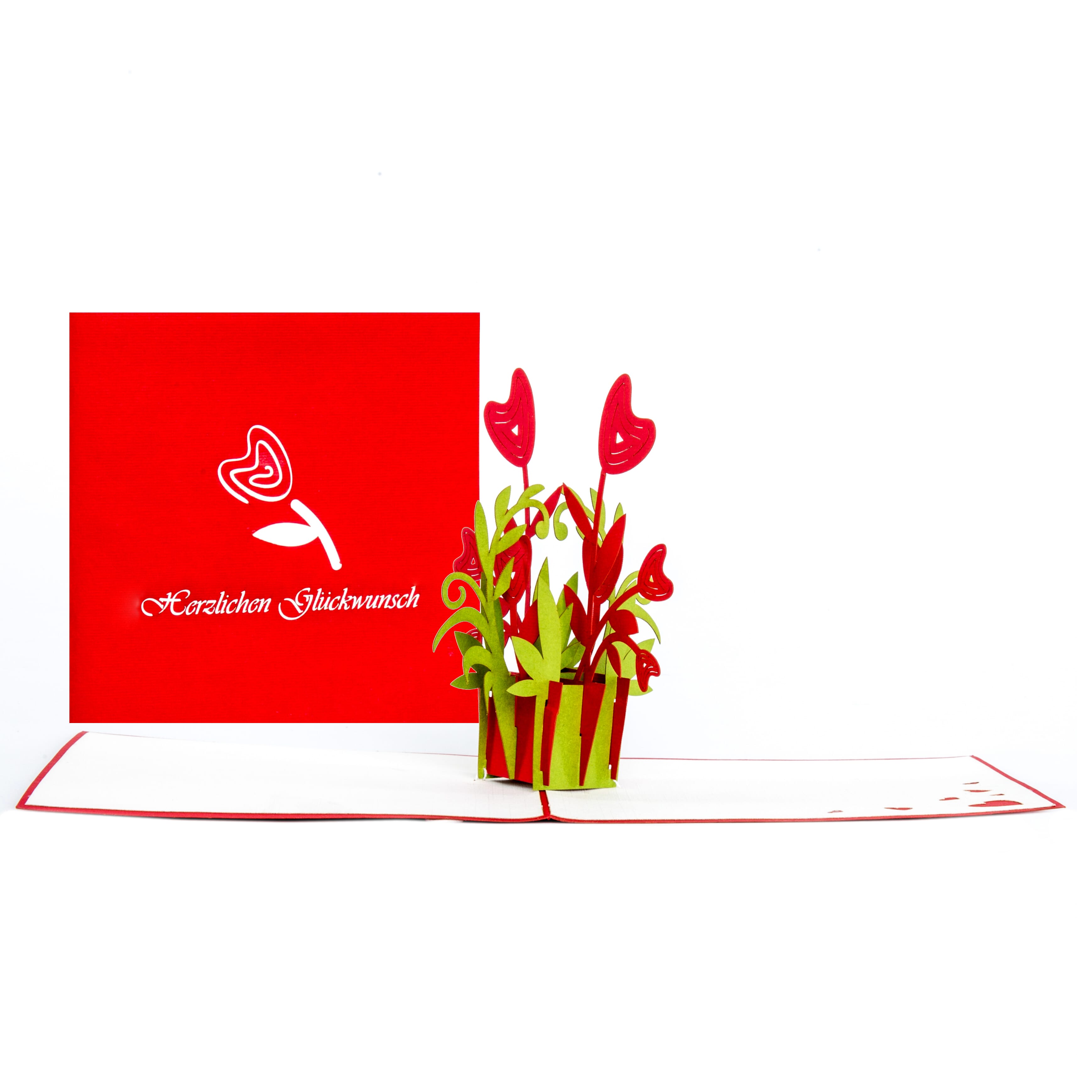 Colognecards Pop-Up Karte Herzblumen | stempel-fabrik.de