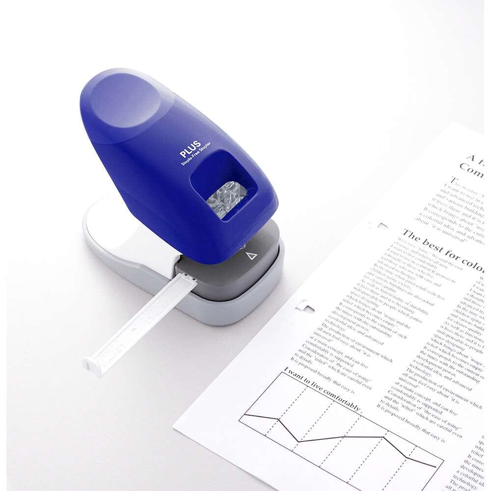 Klammerloses Heftgerät (10 Blatt a 80 g/m² Papier) | stempel-fabrik.de