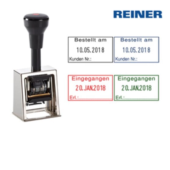 REINER Datumstempel mit Textplatte | stempel-fabrik.de
