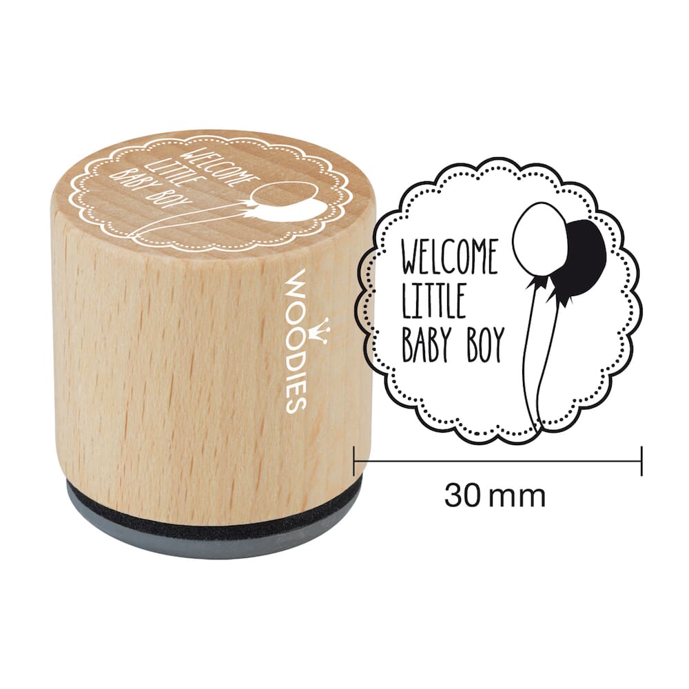 Woodies Stempel Welcome little baby boy | www.stempel-fabrik.at